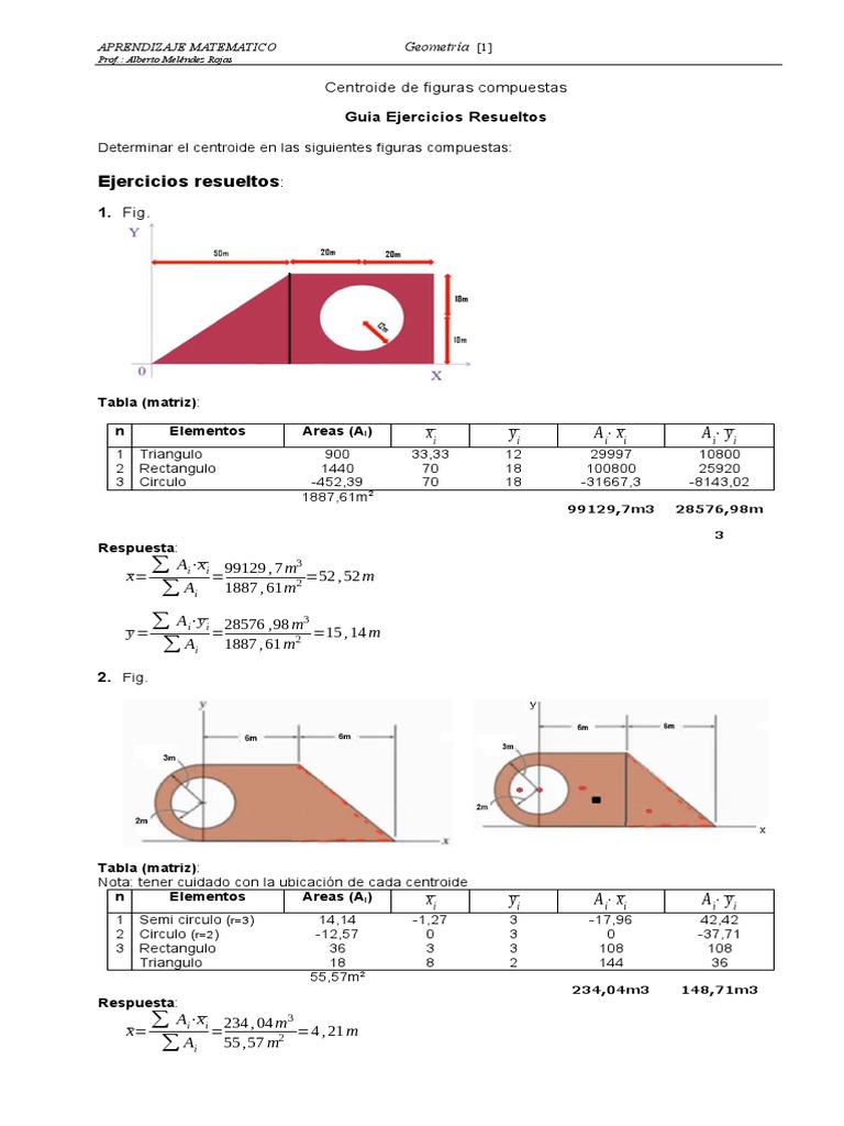 Centroide 21 Ejercicios Resueltos | PDF
