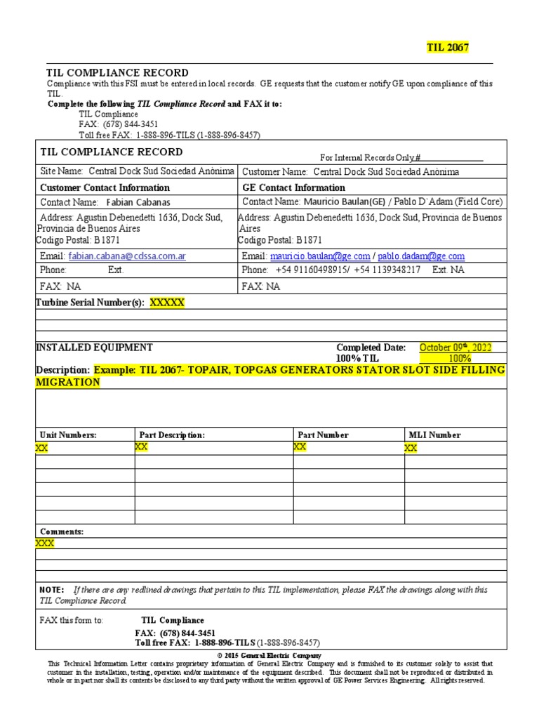 Compliance Record (Editable) | PDF