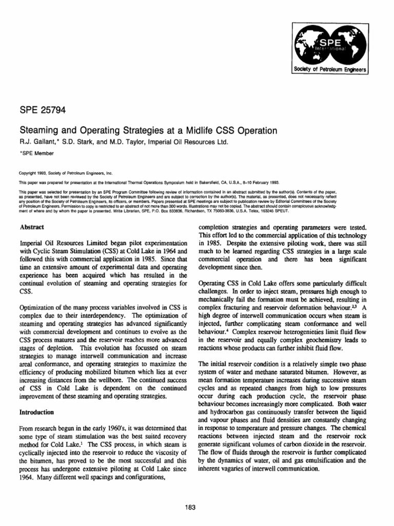 (Gallant) SPE-25794-MS (Mechanisms) | PDF | Petroleum Reservoir | Oil Sands