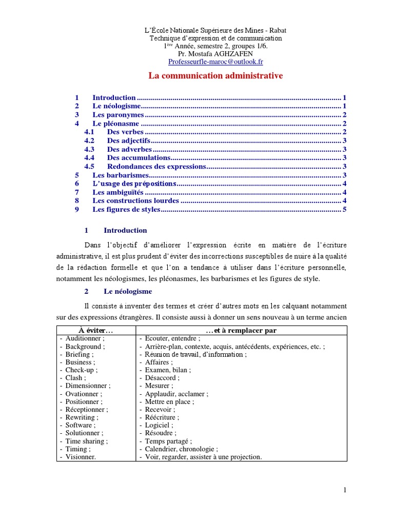 Améliorer la communication administrative | PDF | Adverbe | Lexical ...