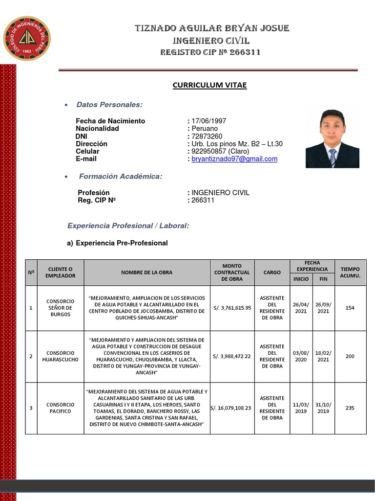 CV-BRYAN TIZNADO Actualizado | PDF
