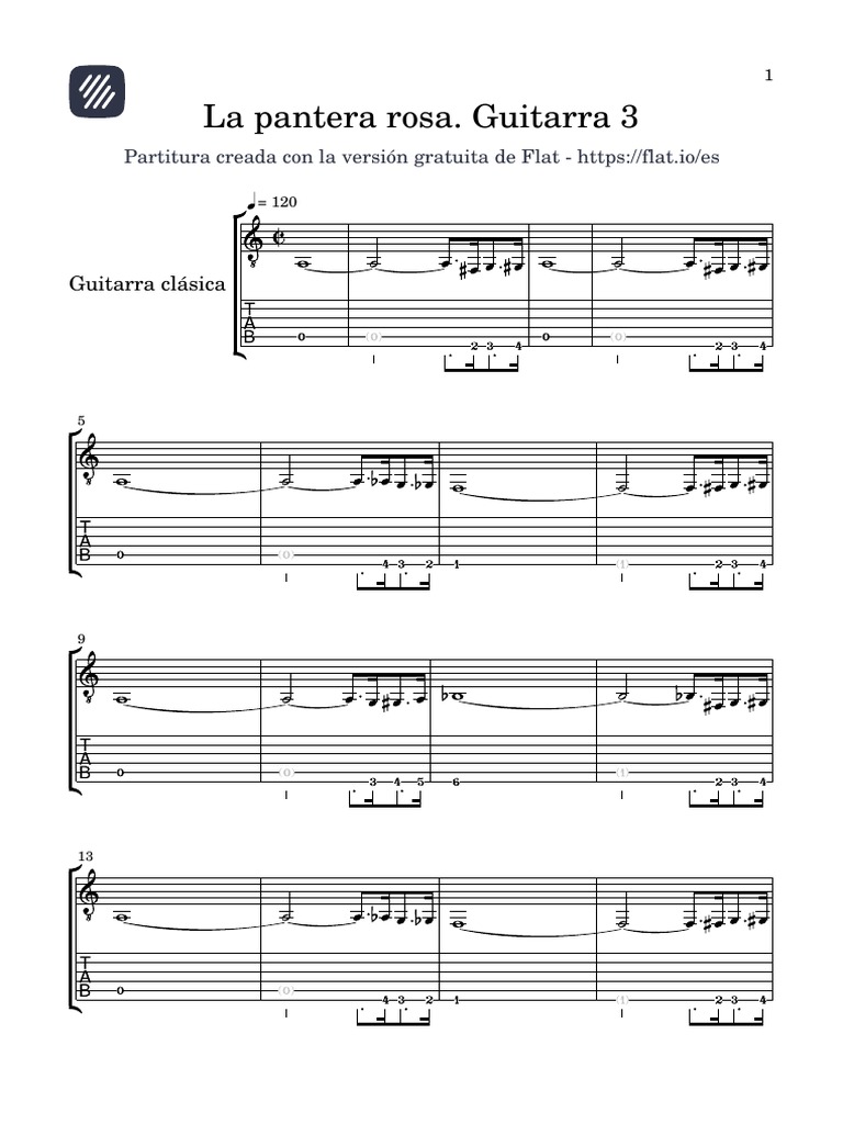 La Pantera Rosa. Guitarra 3 PDF | PDF | Arte
