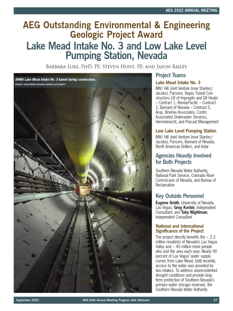 Lake Mead Intake No. 3 and Low Lake Level Pumping Station, Nevada | PDF