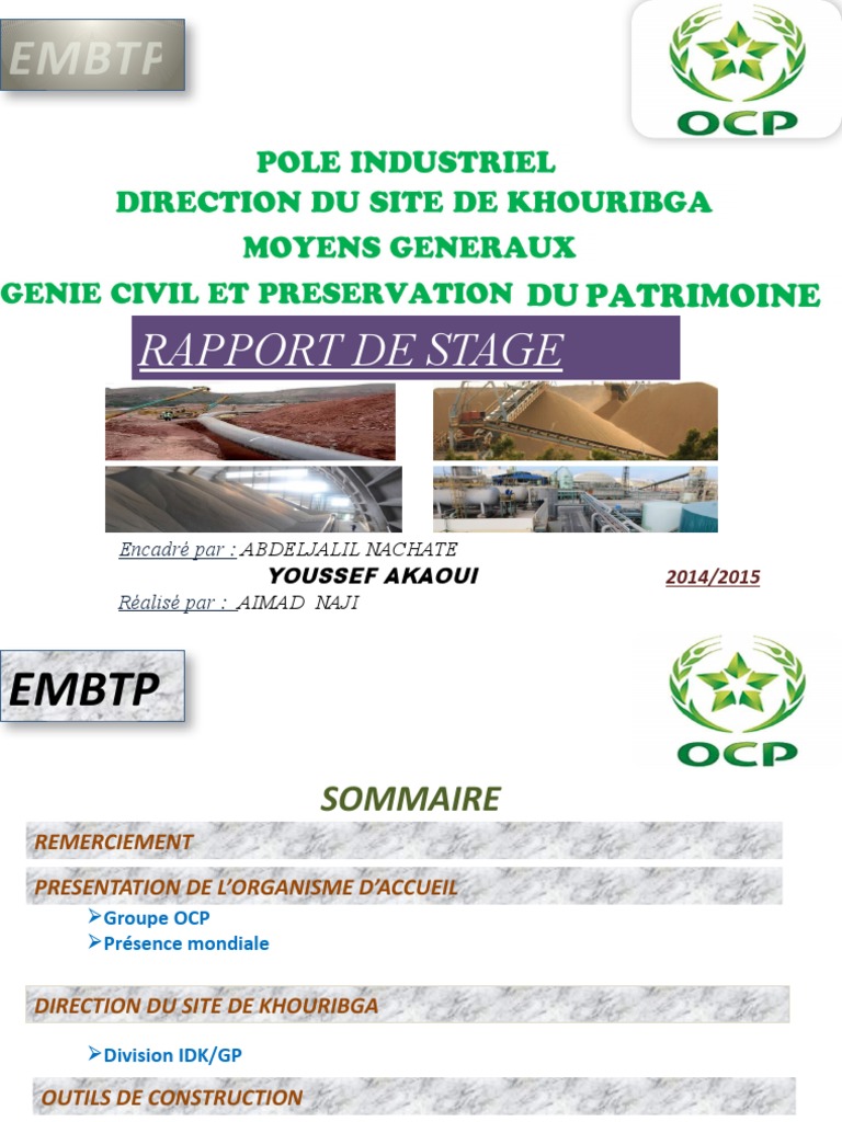 Rapport de Stage Ocp | PDF