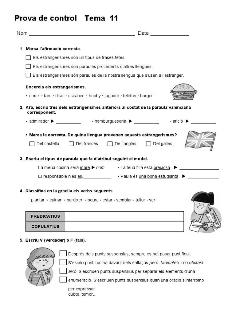 Prova de Control Tema 11 Adaptat | PDF