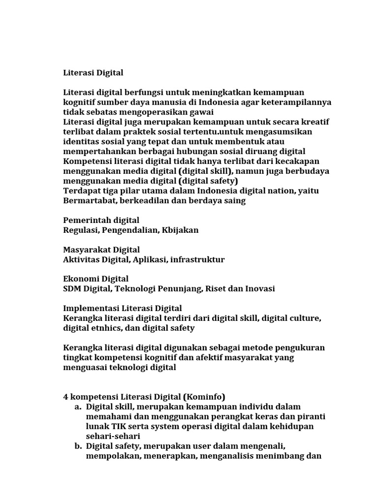 Literasi Digital | PDF | Ilmu Sosial | Komputer