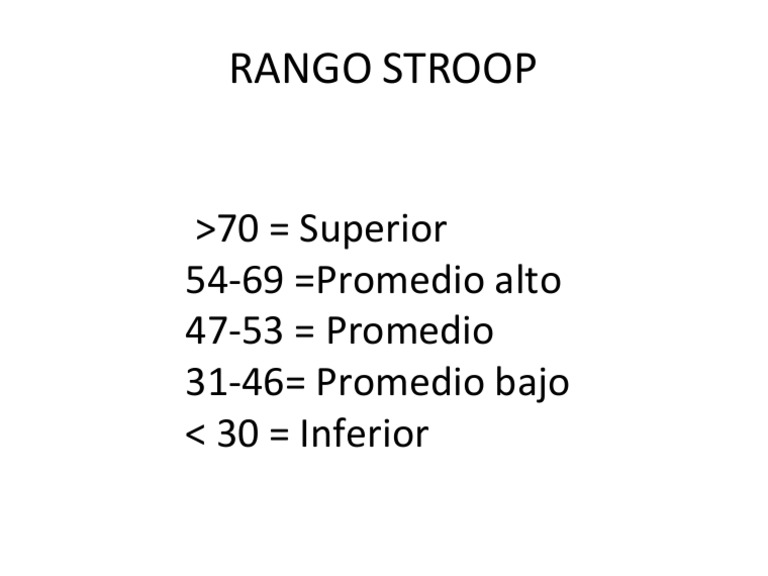 Interpretación del Rango Stroop | PDF