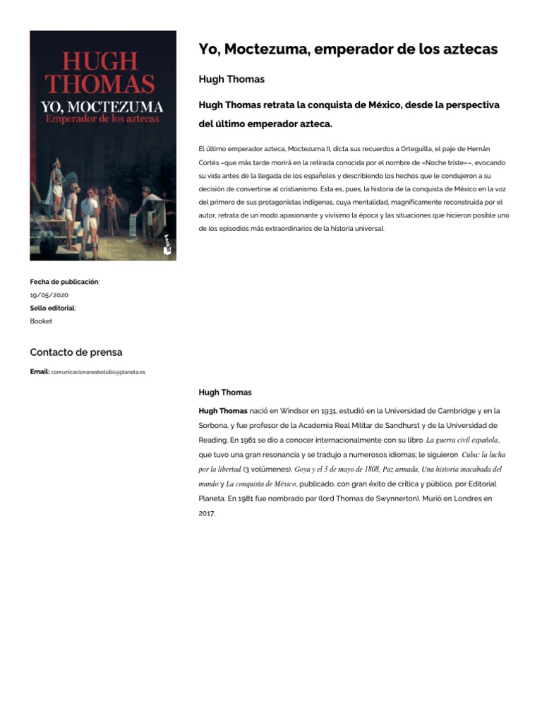 Moctezuma: Último Emperador Azteca | PDF | Historia | Clásicos