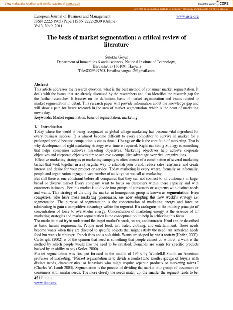 Market Segmentation Insights | PDF