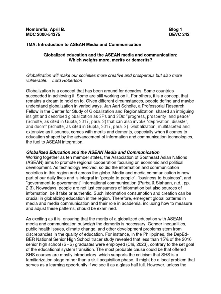 TMA Blog 1 Introduction To ASEAN Media and Communication | PDF