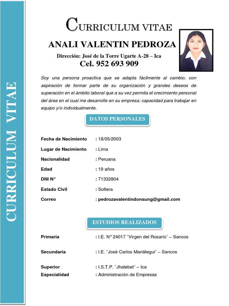 CV - Anali Valentin Pedroza PDF | PDF