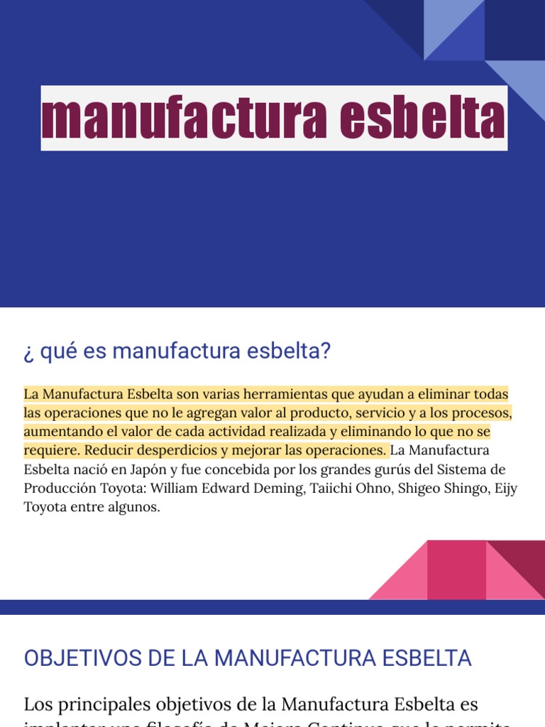Manufactura Esbelta | PDF