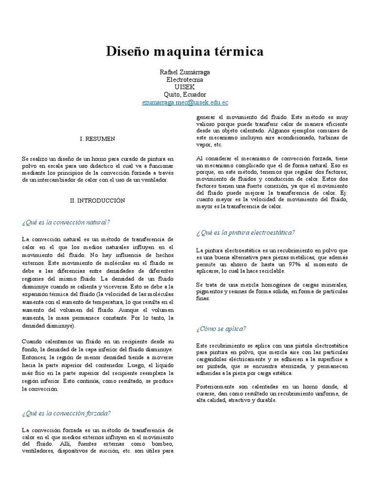 Informe Construccion y Calculos de Maquina Termica | PDF