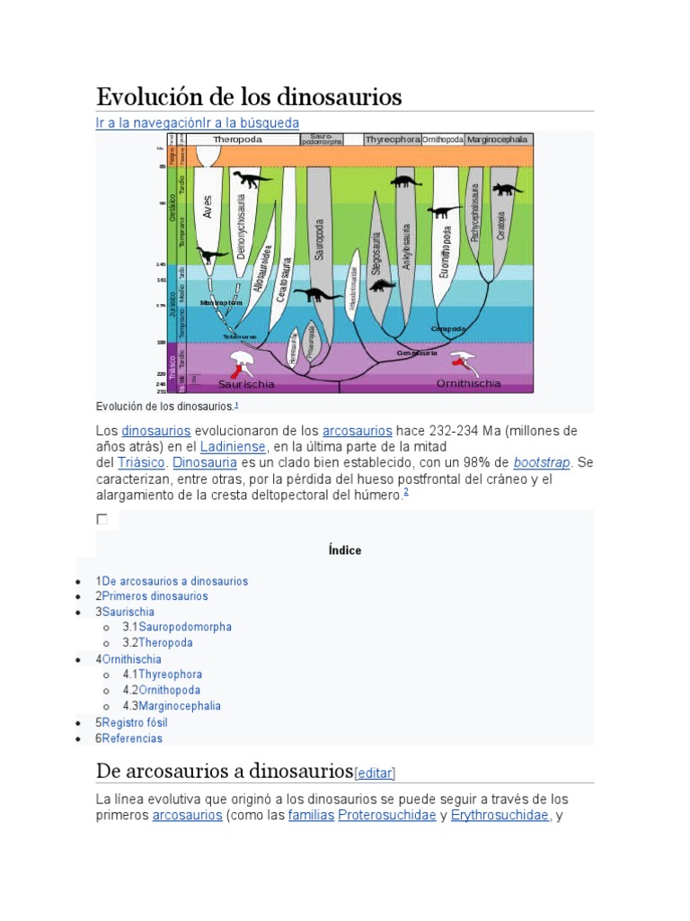 Evolución de Los Dinosaurios | PDF
