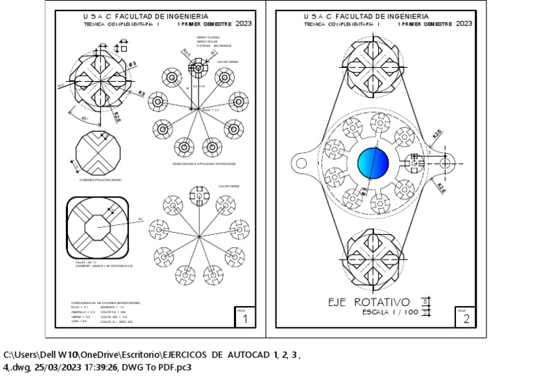 EJERCICOS CLASEE DE AUTOCAD 1, 2, 3, 4,-Model PDF | PDF