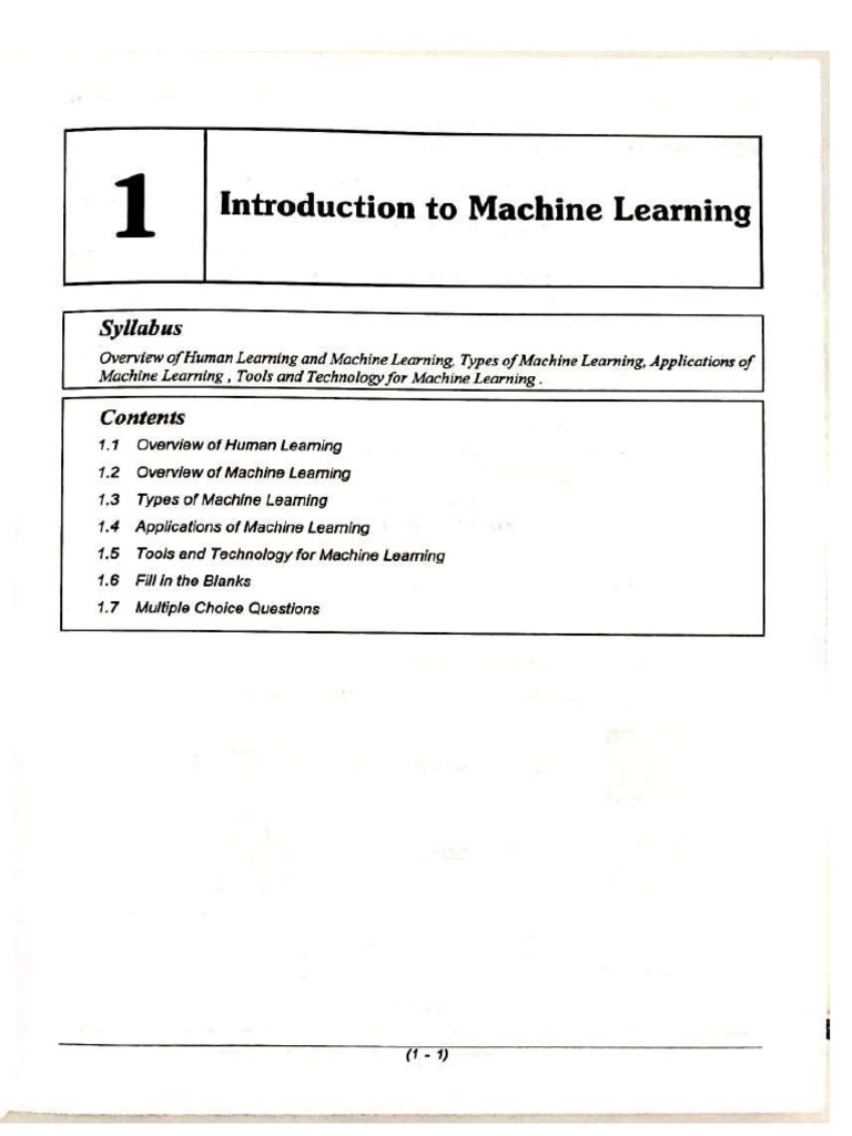 FML Unit 1 2 Book | PDF