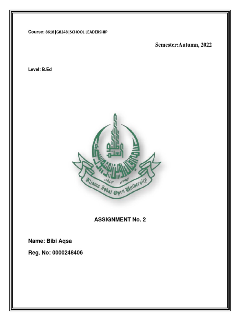8618 Assignment 2 1 Pdf