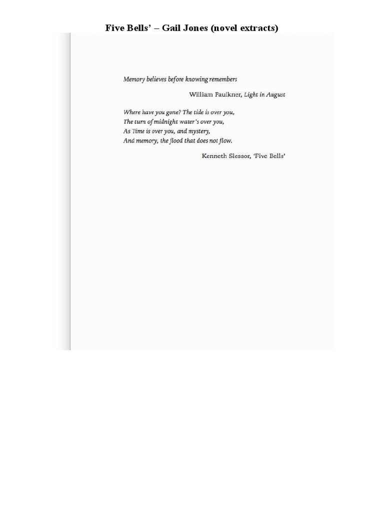 Exploring Reader Perspectives in Five Bells | PDF | General Fiction ...