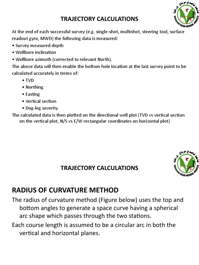 Trajectory Calculations in Drilling | PDF | Teaching Methods ...