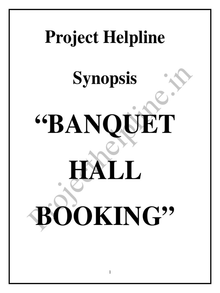 Project Helpline Banquet Hall Booking System | PDF