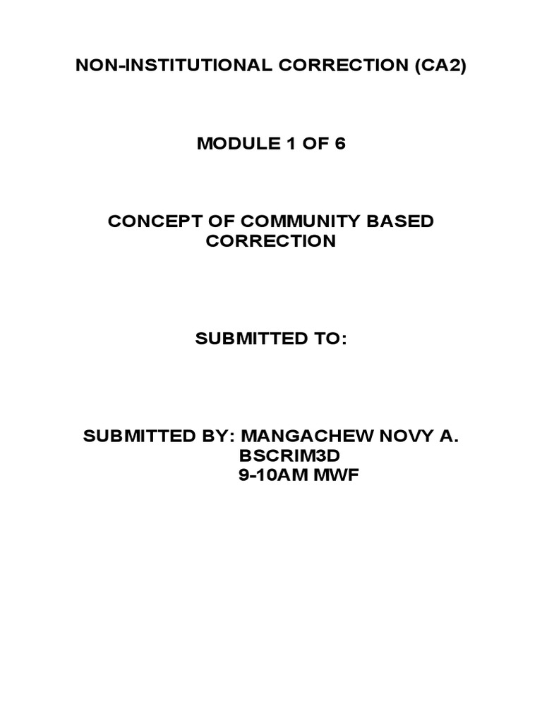 Non-Institutional Correction | PDF