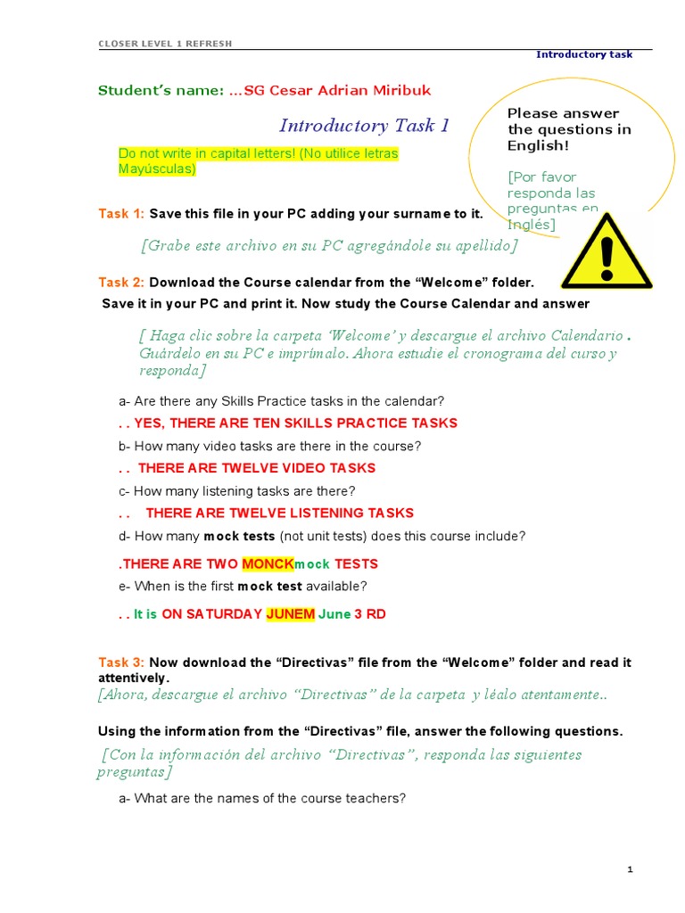 Introductory Task 1 R123-SGMIRIBUKcor Gi | PDF