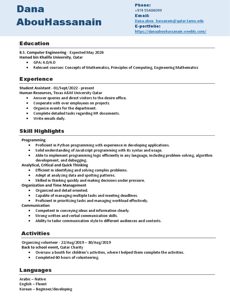resume final draft | PDF