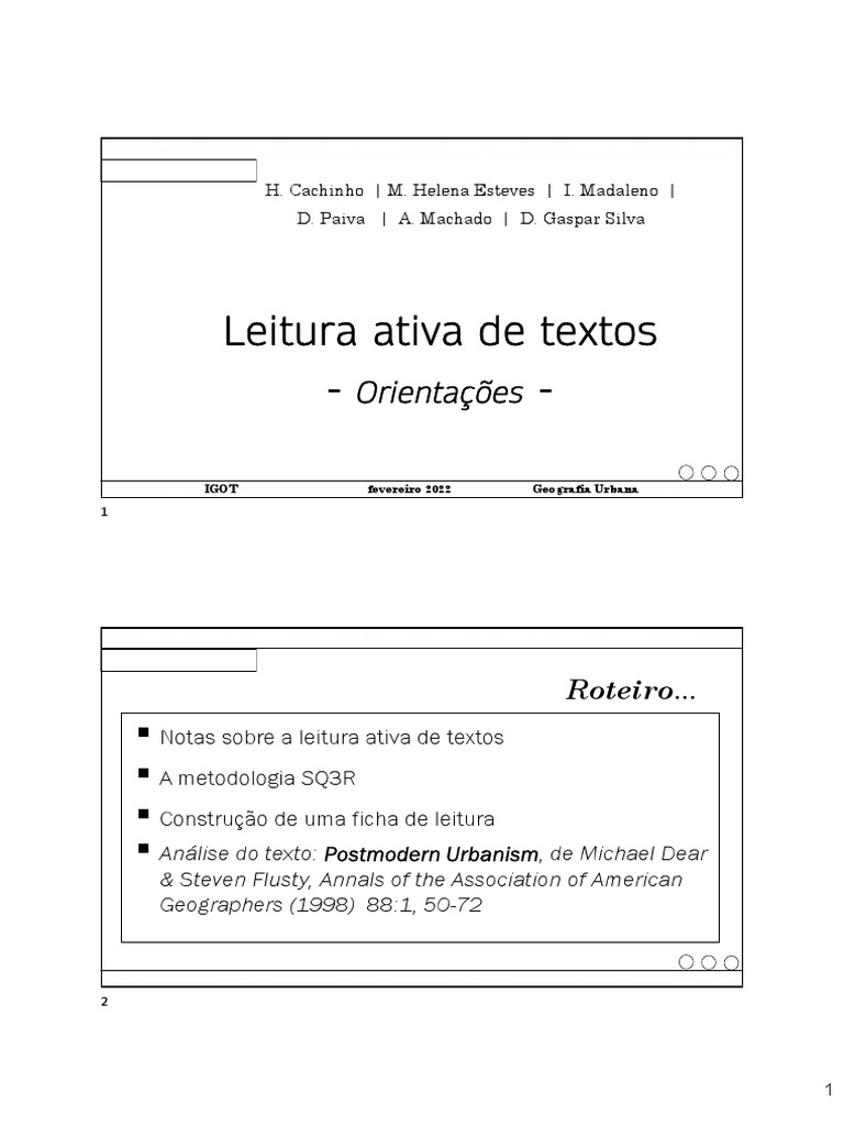 Leitura Ativa de Textos Científicos - Metodologia SQ3RW PDF | PDF