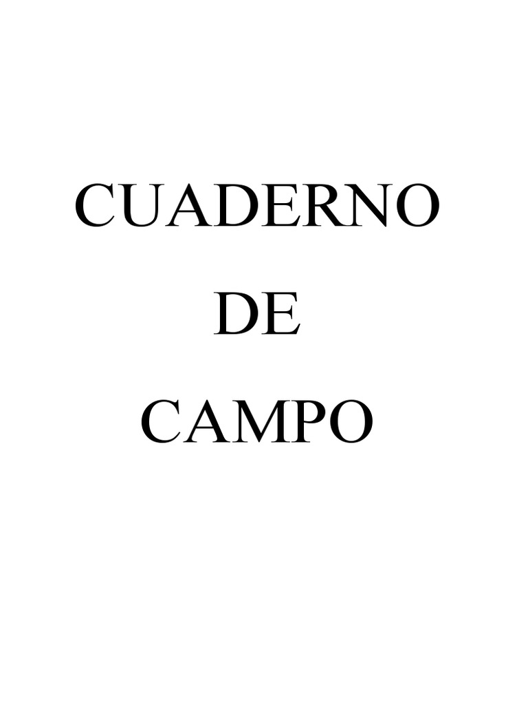 Modelo de Cuaderno de Campo | PDF