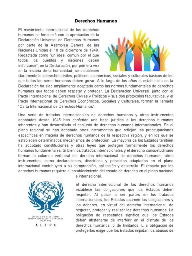 Definición de Derechos Humanos y Ejemplos | PDF