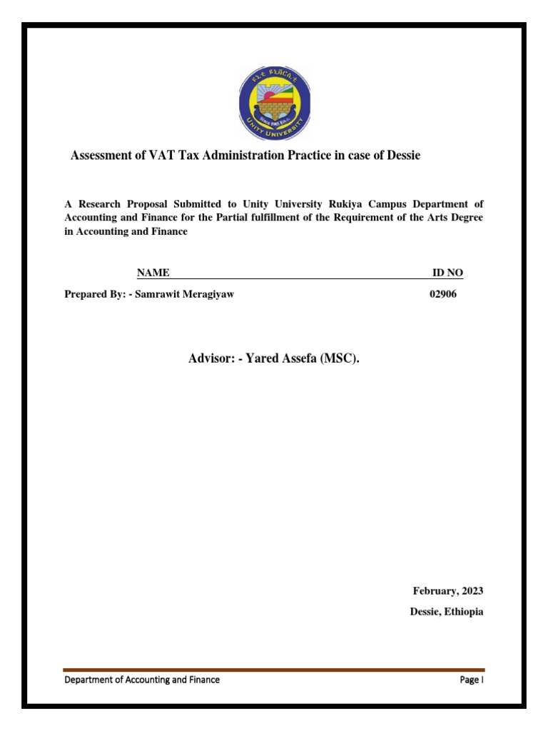 Samrawit Proposals | PDF | Taxes | Value Added Tax