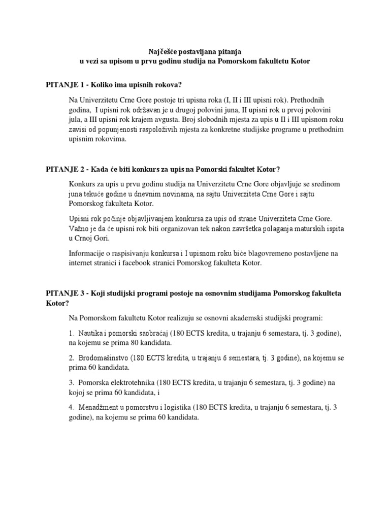 Pitanja I Odgovori PDF | PDF