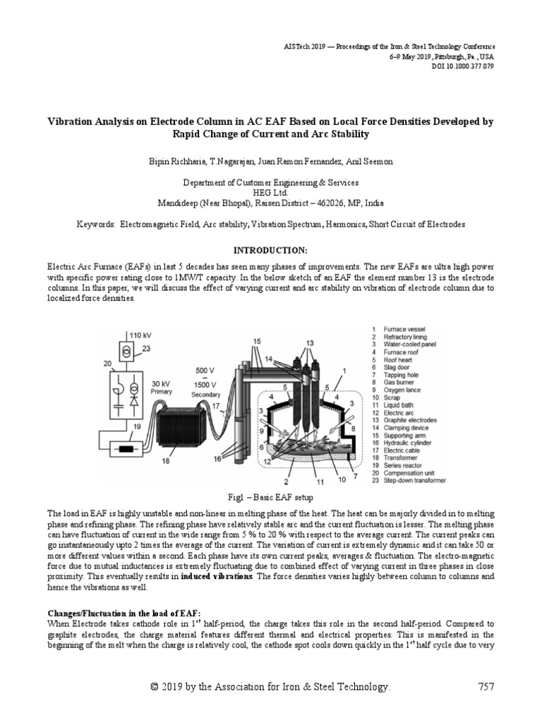 Vibration Analysis On Electrode Column in AC EAF Based On Local Force ...