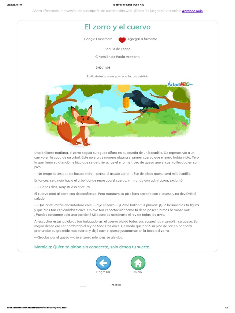 El Zorro y El Cuervo - Árbol ABC PDF | PDF