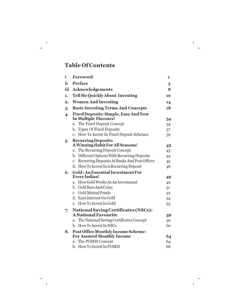 Table of Contents | PDF | Mutual Funds | Investing