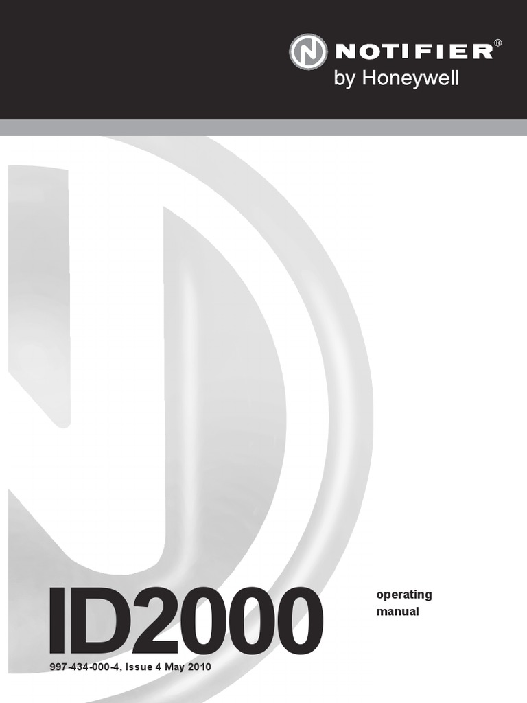 Notifier ID2000 Fire Control Panel User Manual PDF | PDF