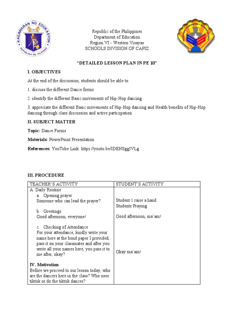 Dance Forms Lesson Plan | PDF