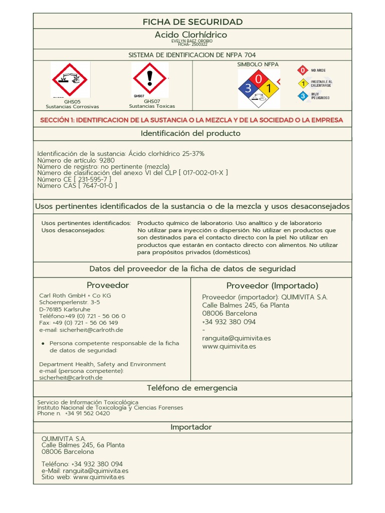 Ficha de Seguridad PDF | PDF | Quemar | Materiales