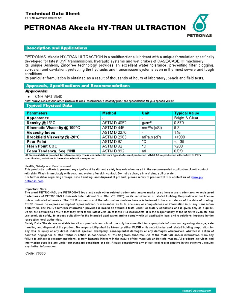 Especificacion Hy-Tran PDF | PDF