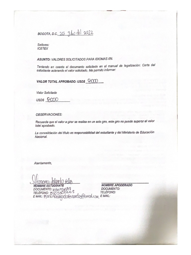 Carta de Valores PDF | PDF