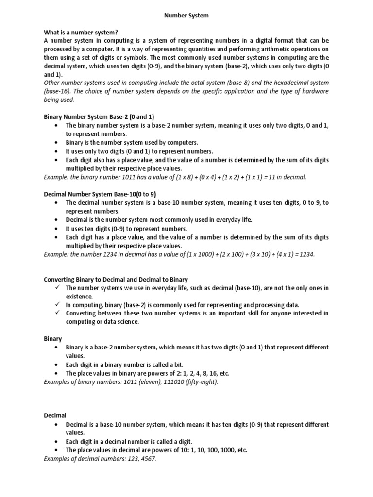 Understanding Number Systems in Computing | PDF | Teaching Methods ...