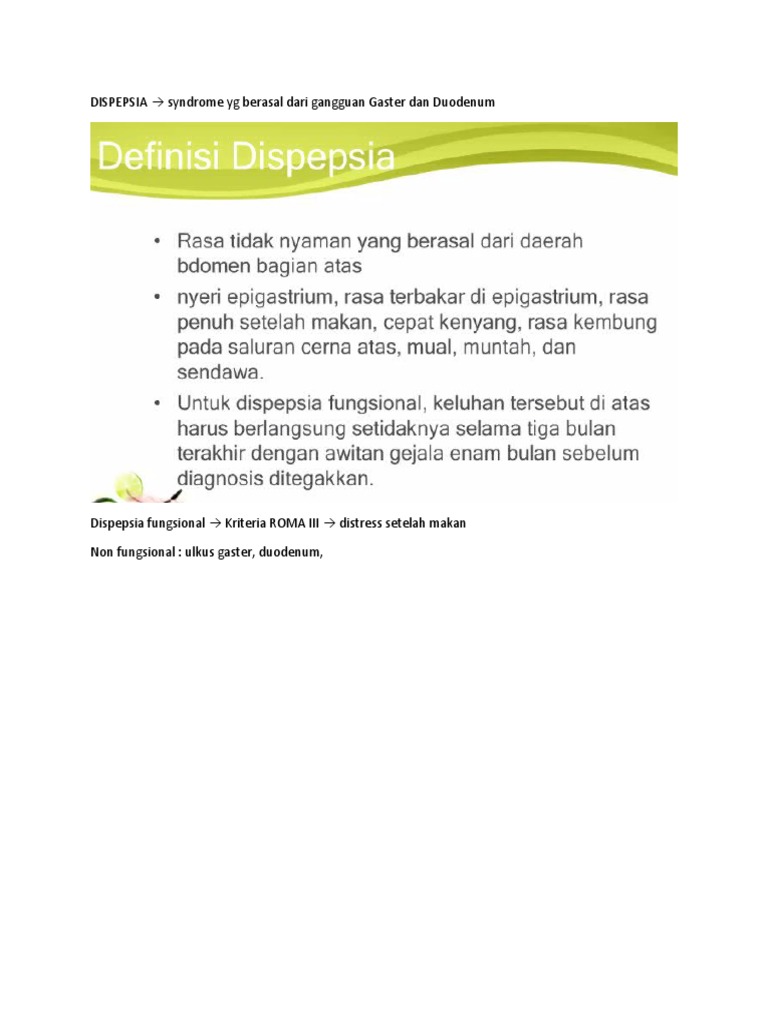 Dispepsia dan GERD: Diagnosis & Terapi | PDF