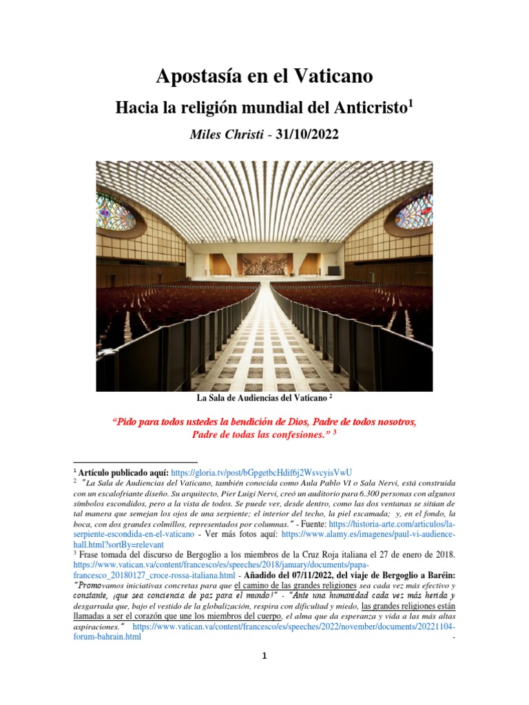 Sobre La Apostasía en El Vaticano | PDF | Religión y espiritualidad | Filosofía