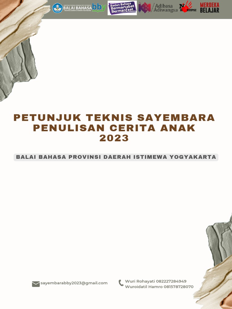 Petunjuk Teknis Sayembara Penulisan Cerita Anak 2023 | PDF | Ilmu Sosial | Seni