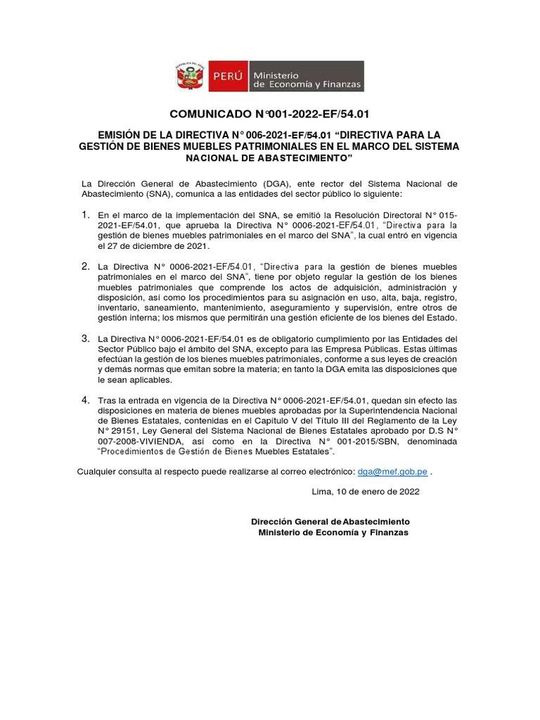 Comunicado 001 2022EF54 01 | PDF