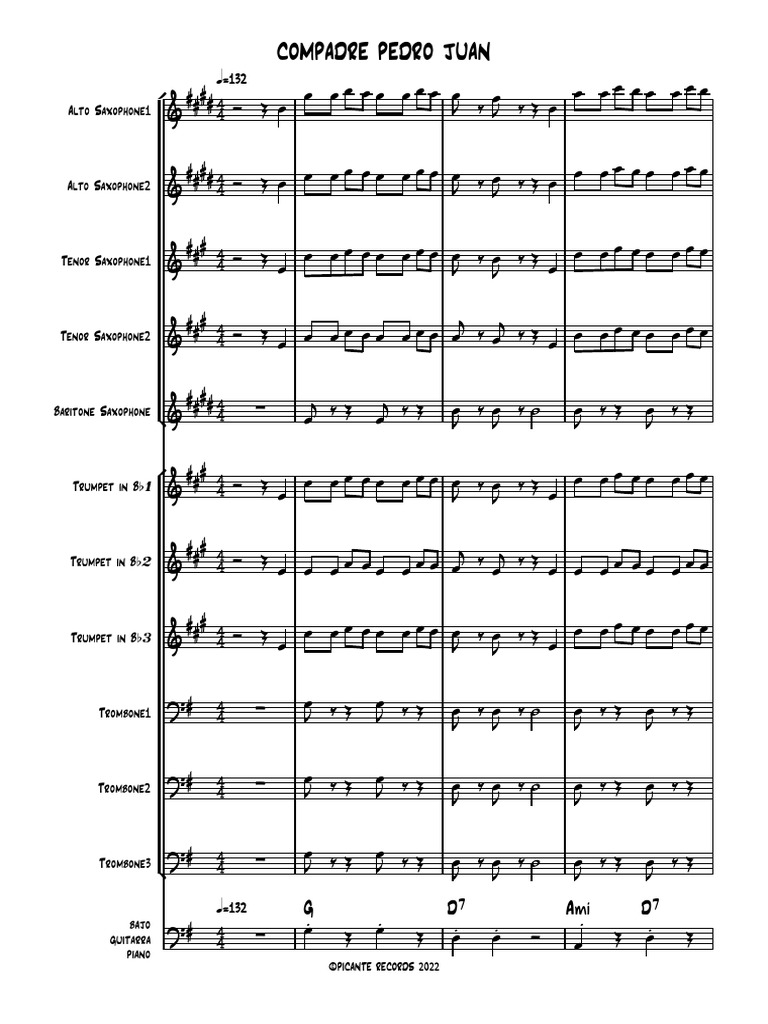 COMPADRE PEDRO JUAN 4 - Score and Parts PDF | PDF