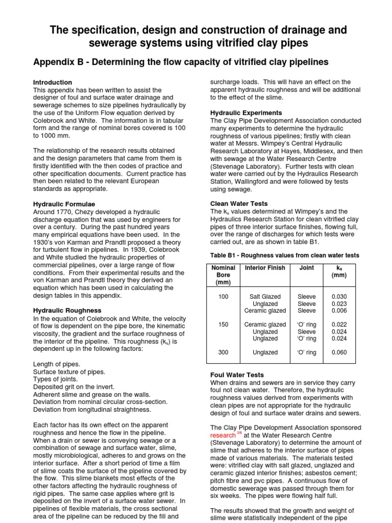 BS EN 752-4 Annex B | PDF | Sanitary Sewer | Pipe (Fluid Conveyance)