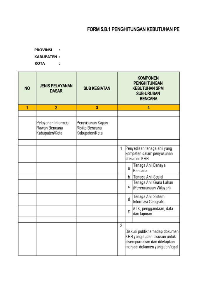 Form 5.B.1 SPM Bencana | PDF