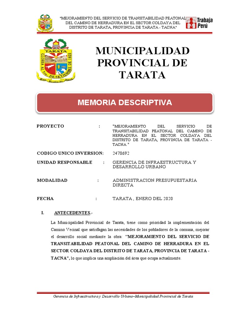 5.formato 7. Memoria Descriptiva | PDF