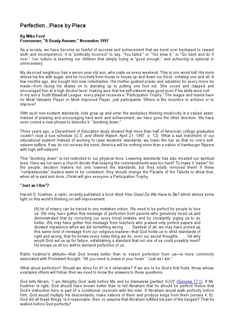 Perfection... Piece by Piece | PDF | Abraham | Forgiveness